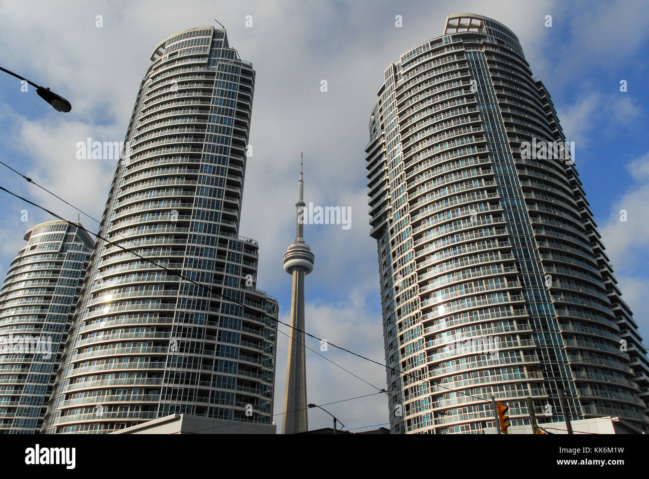 Toronto, Canada -January 2, 2007: CN Tower in the middle of two ...