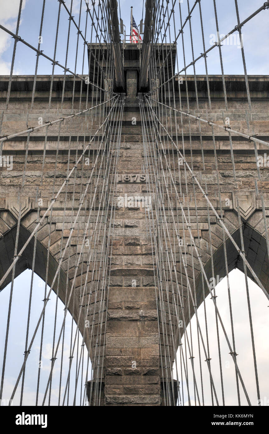 Gothic arches of the Brooklyn Bridge Stock Photo - Alamy