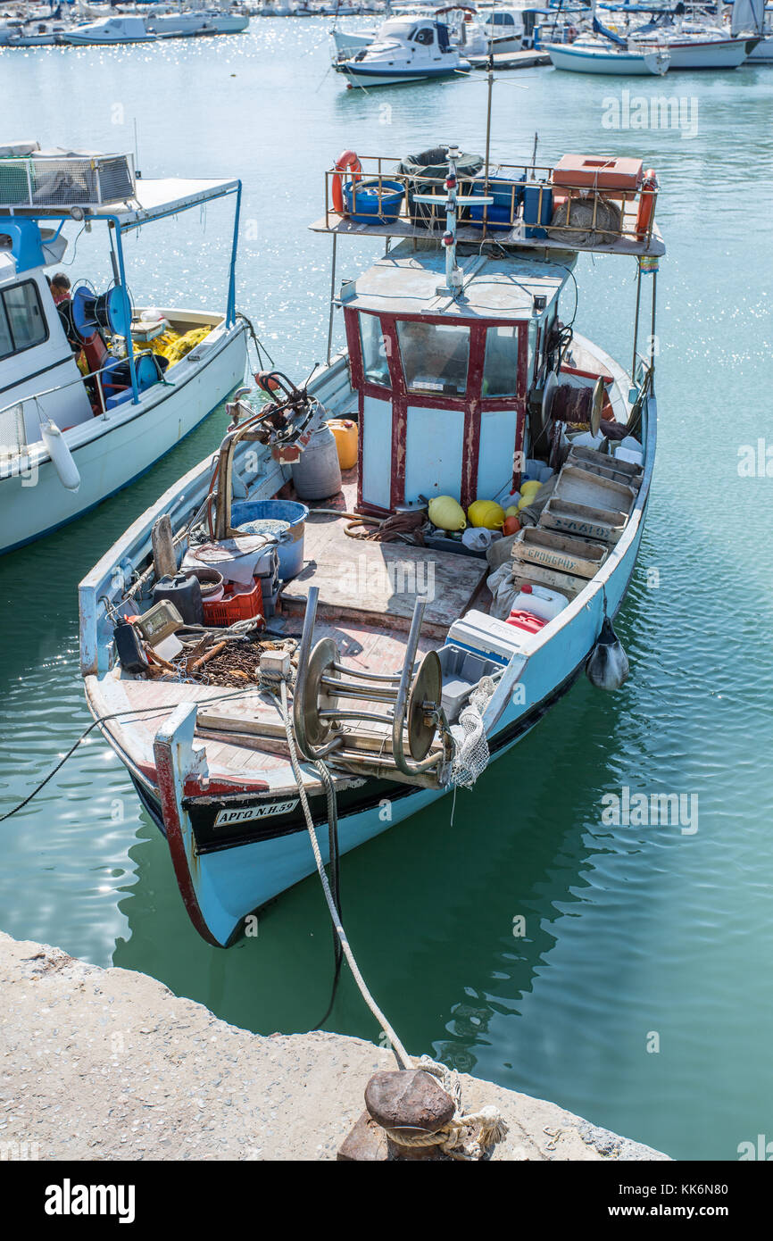 Boat dock of Heraklion port. Crete Stock Photo - Alamy