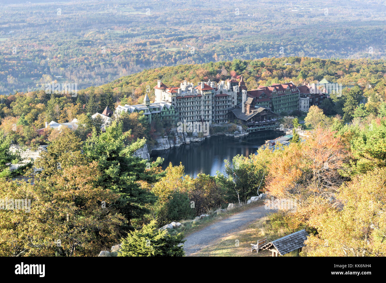 View from the Skytop on the Mohonk Mountain House Resort (built in 1879 ...