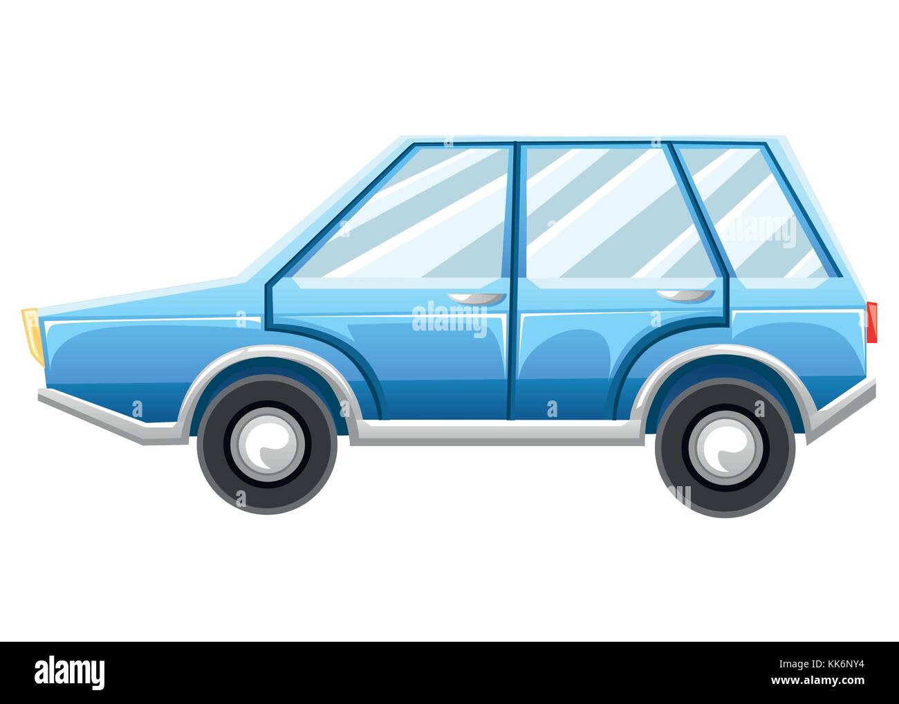 Cartoon Car Isolated on White Background. blue car Web site page and ...