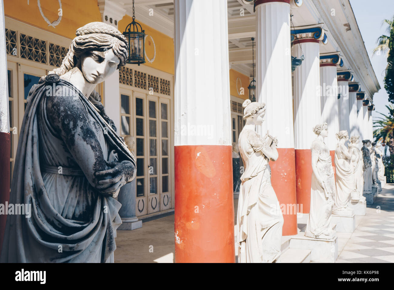 Column of Muses in Achillion palace, Corfu, Greece Stock Photo - Alamy