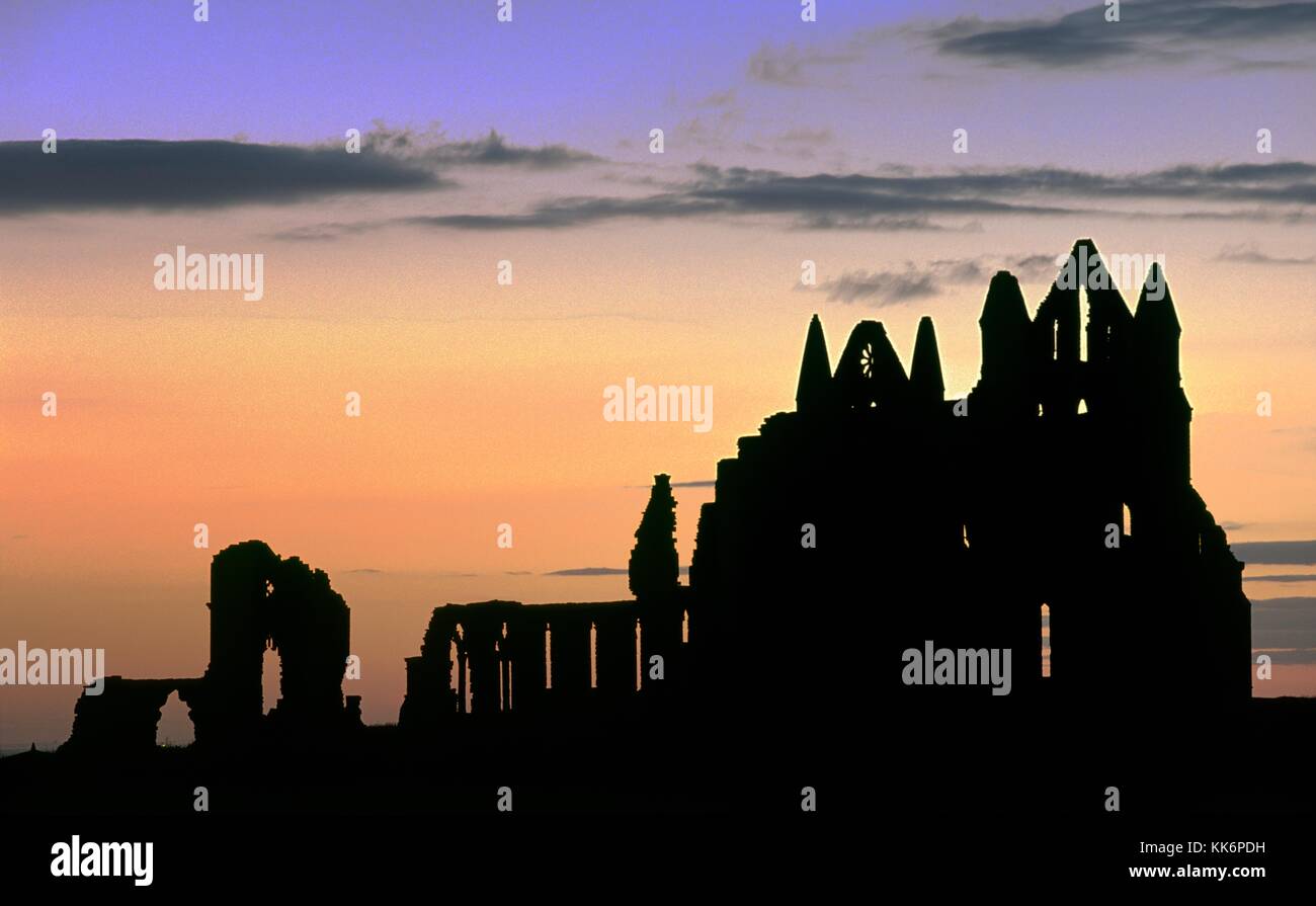 Whitby abbey in silhouette hi-res stock photography and images - Alamy