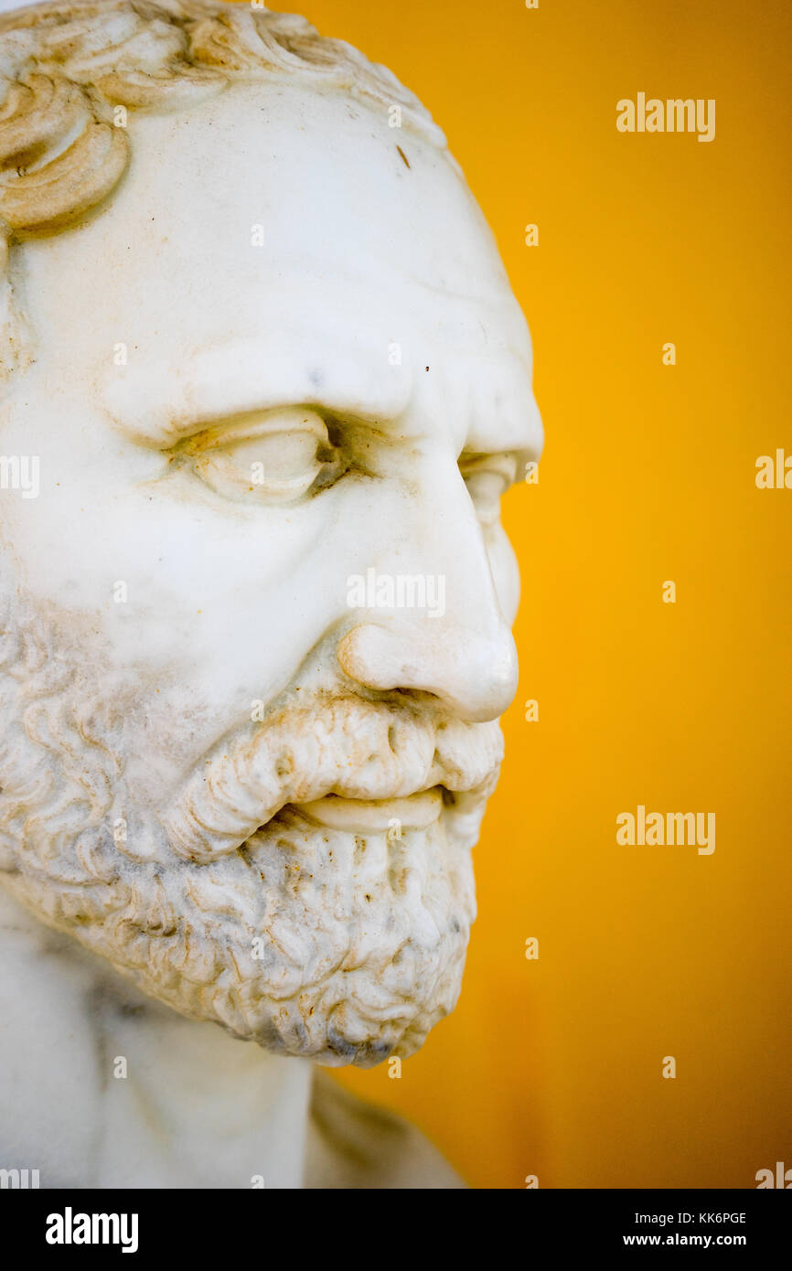 Dimosthenis bust in Achillion palace, Corfu, Greece Stock Photo - Alamy