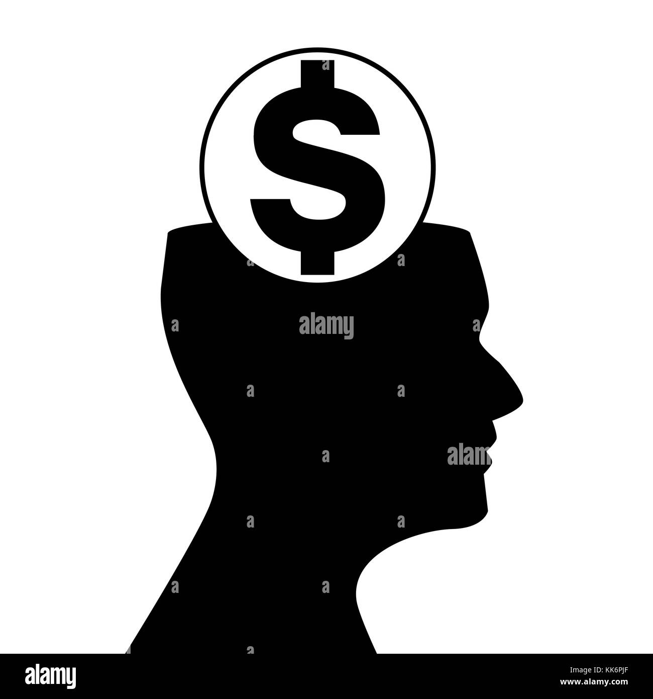Brain inside head icon Black and White Stock Photos & Images - Alamy