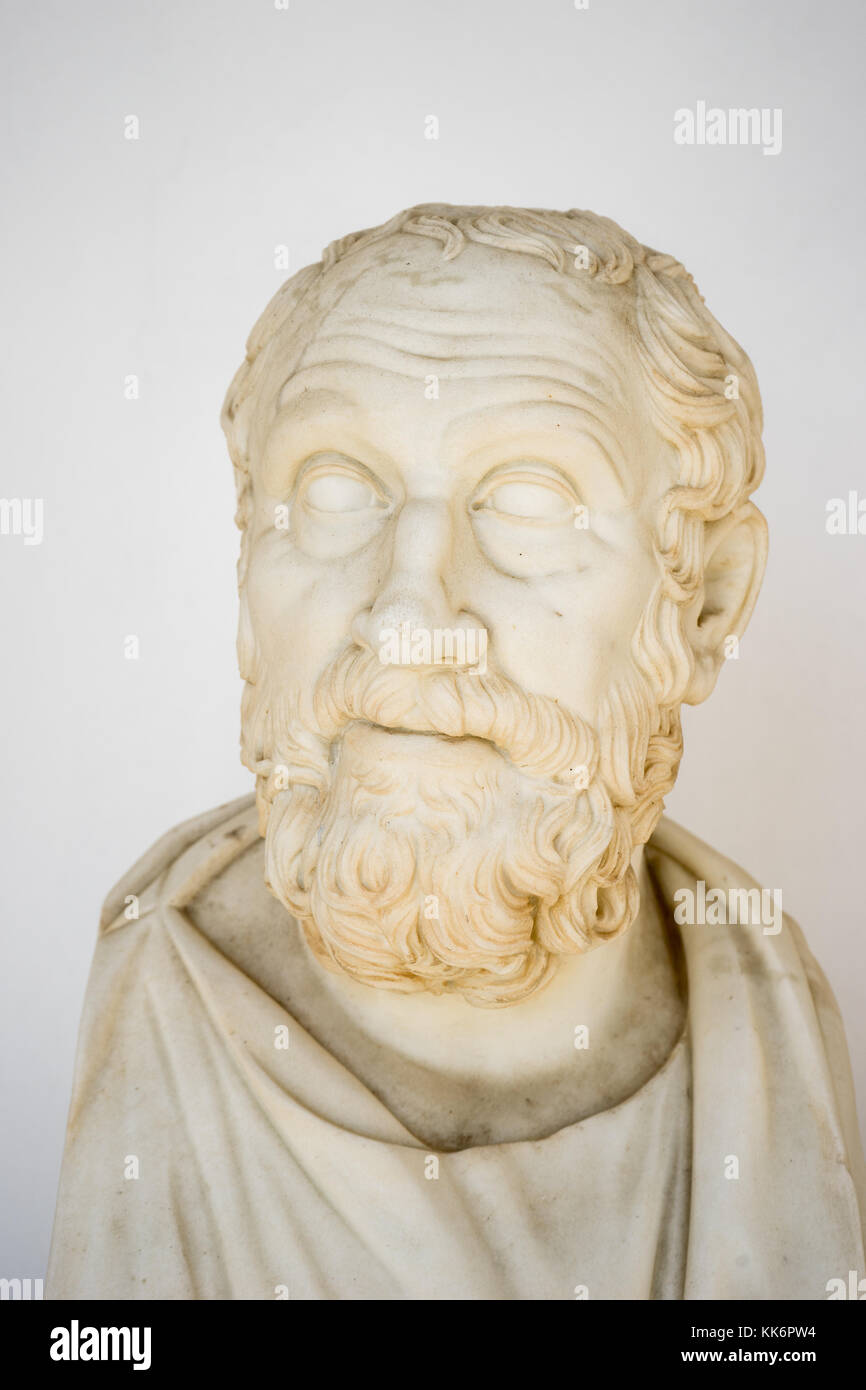 Philosopher bust placed in Achillion Palace, Corfu, Greece Stock Photo ...