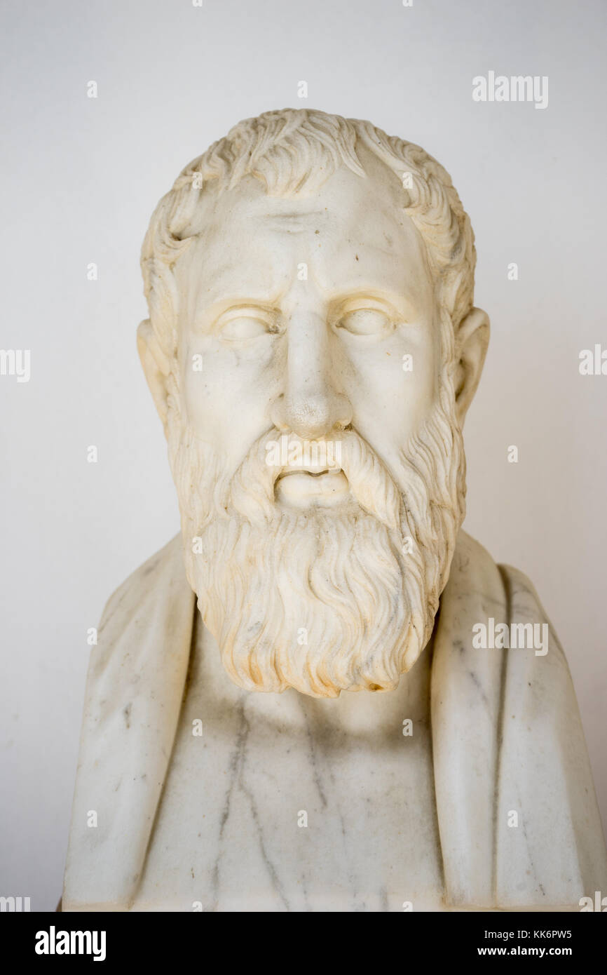 Philosopher bust placed in Achillion Palace, Corfu, Greece Stock Photo ...
