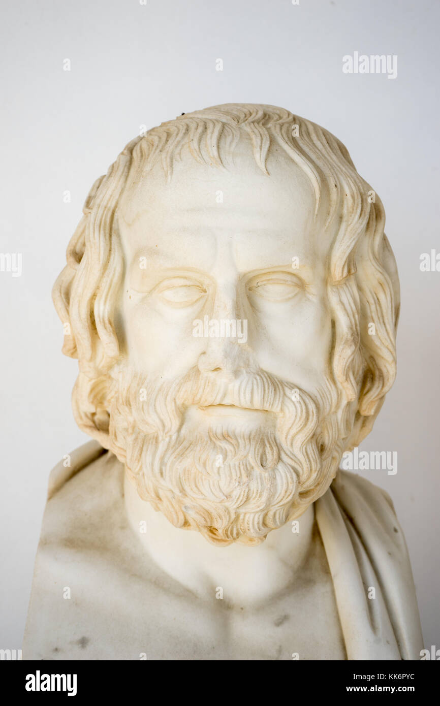 Philosopher bust placed in Achillion Palace, Corfu, Greece Stock Photo ...