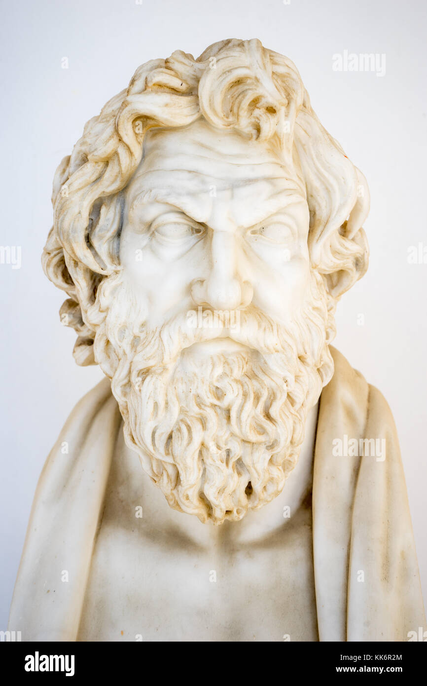 Philosopher bust placed in Achillion Palace, Corfu, Greece Stock Photo ...