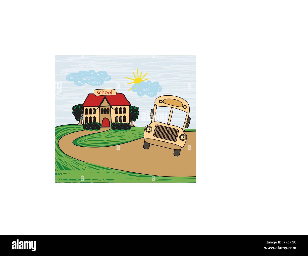 Yellow kid school bus Stock Vector Images - Alamy