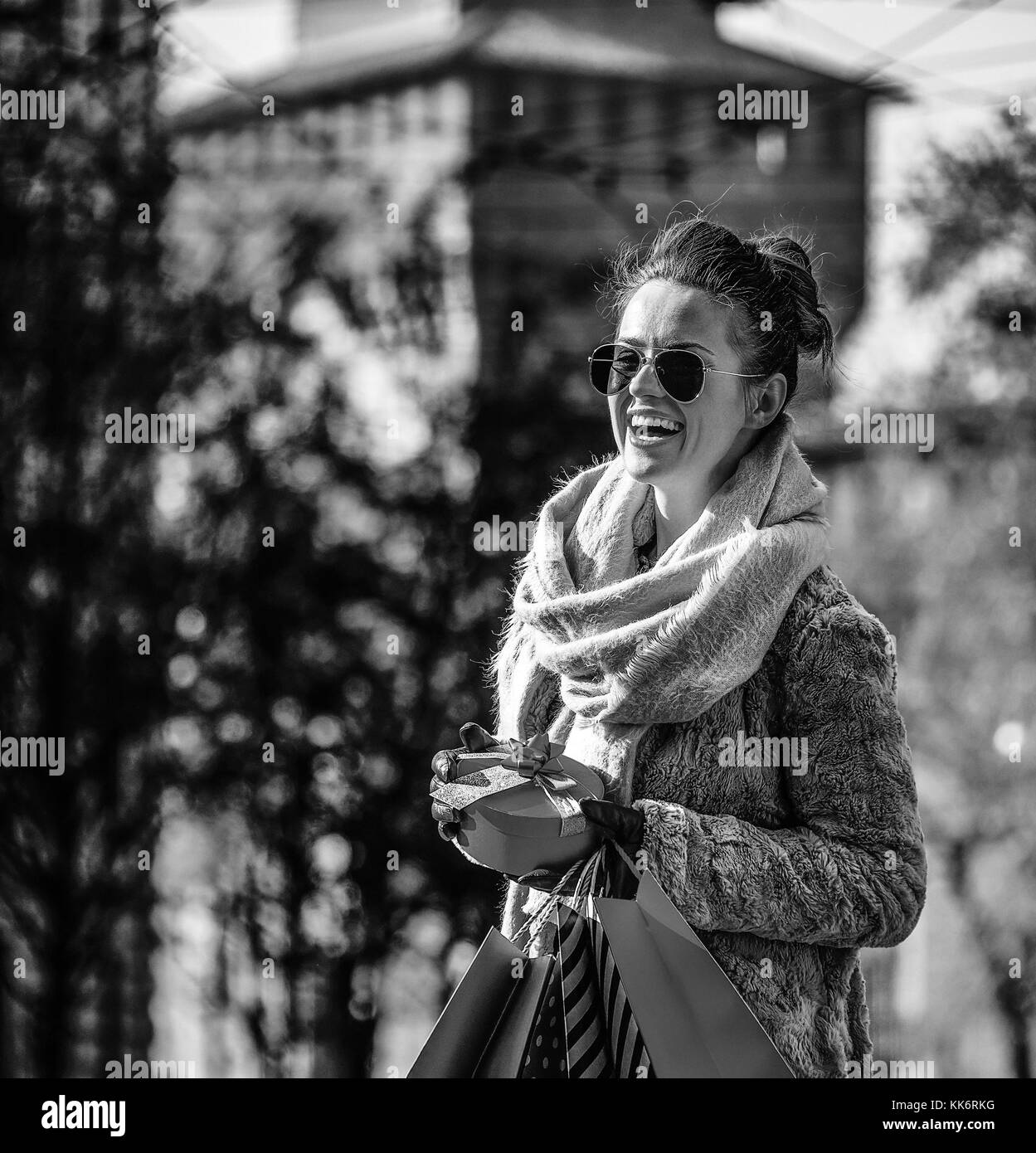Rediscovering things everybody love in Milan. smiling trendy traveller ...