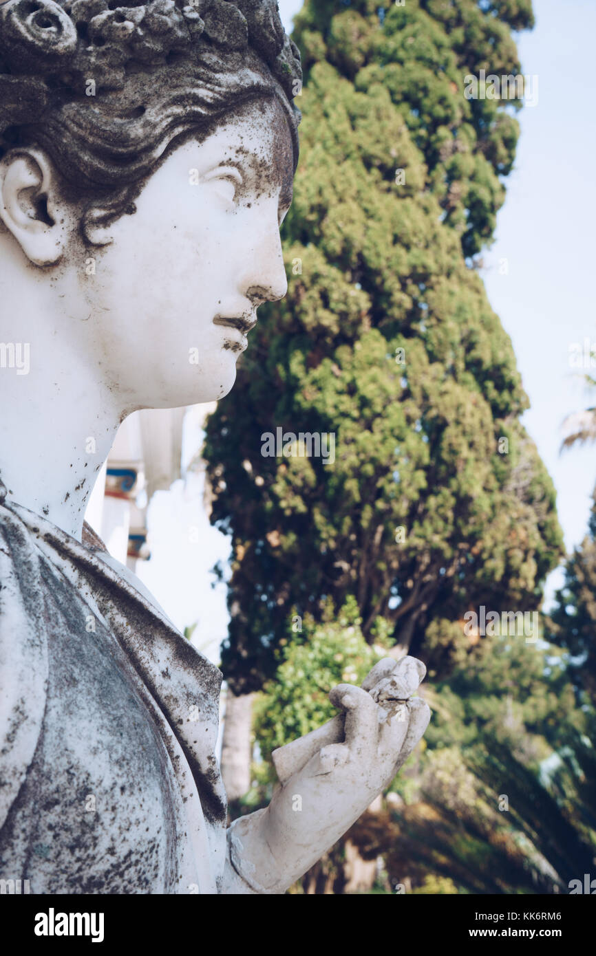 Statue of a Muse in Achillion Palace on Corfu island Greece Stock Photo ...