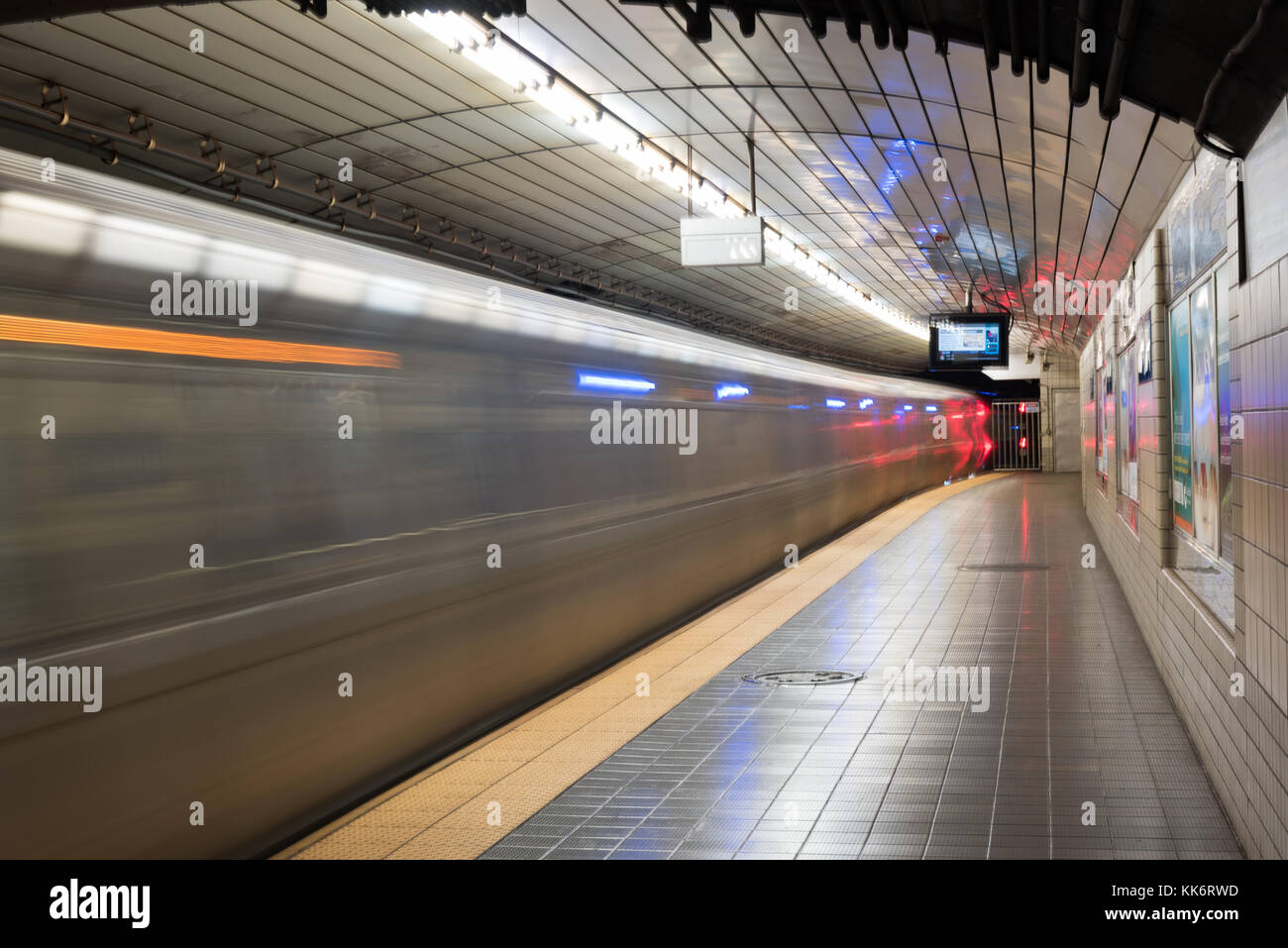 Jersey City, NJ - November 13, 2016: Train passing through the Exchange ...