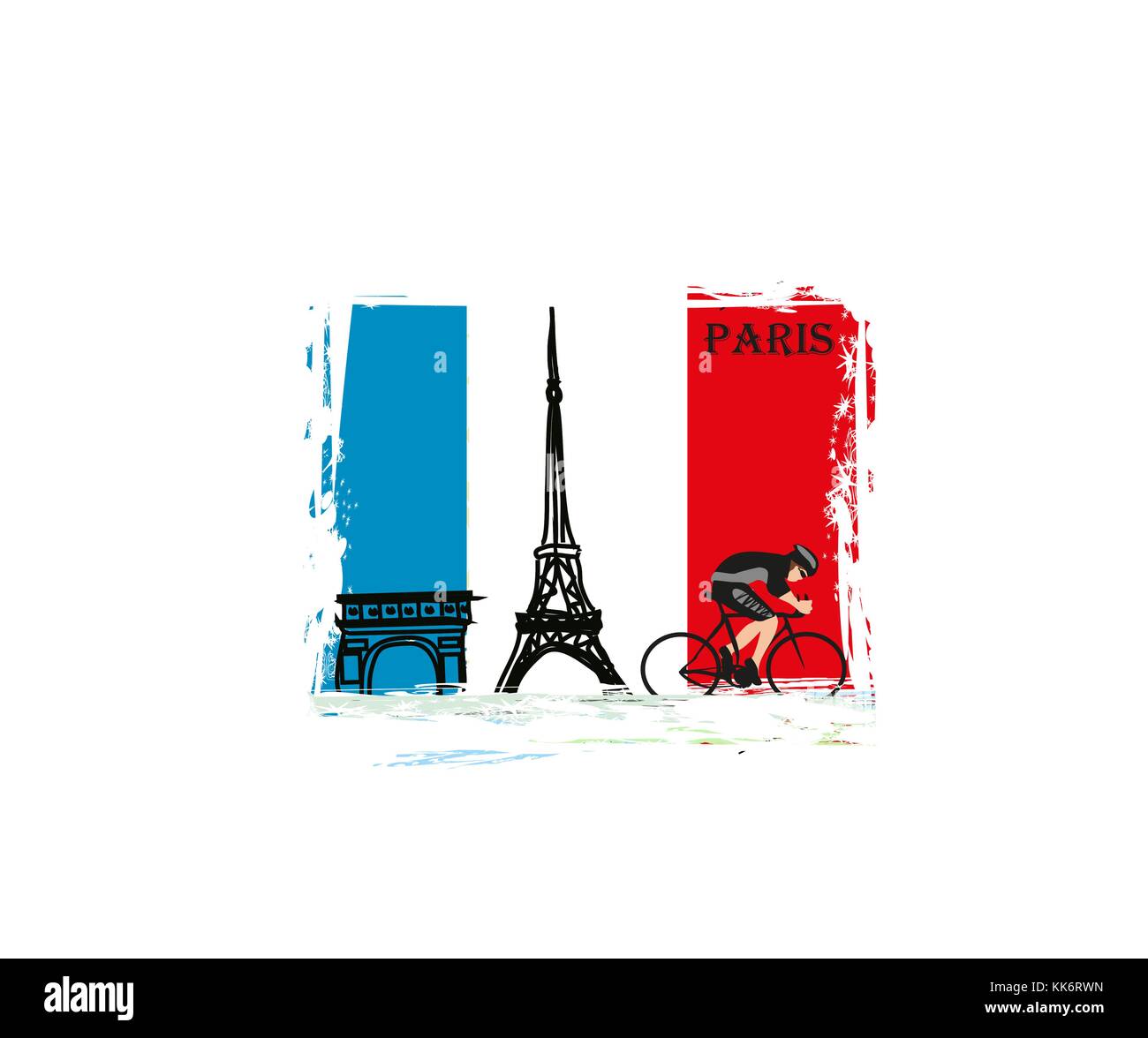 Cycling in Paris - Grunge Poster Stock Vector Image & Art - Alamy