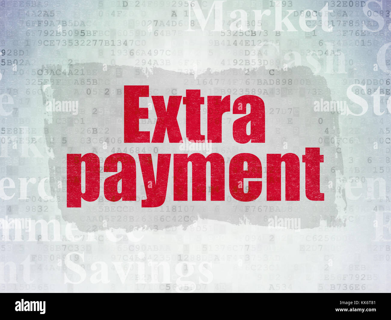 Currency concept: Extra Payment on Digital Data Paper background Stock ...