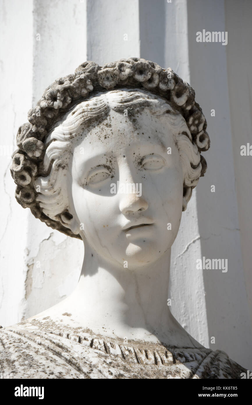 Statue of the Muse Terpsichore Achillion palace in Corfu, Greece ...