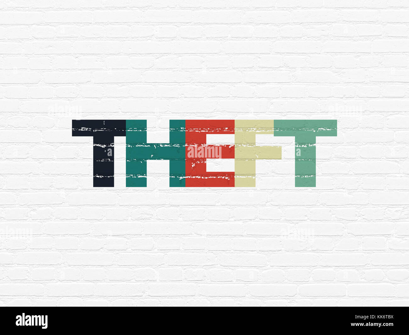 Security concept: Theft on wall background Stock Photo - Alamy