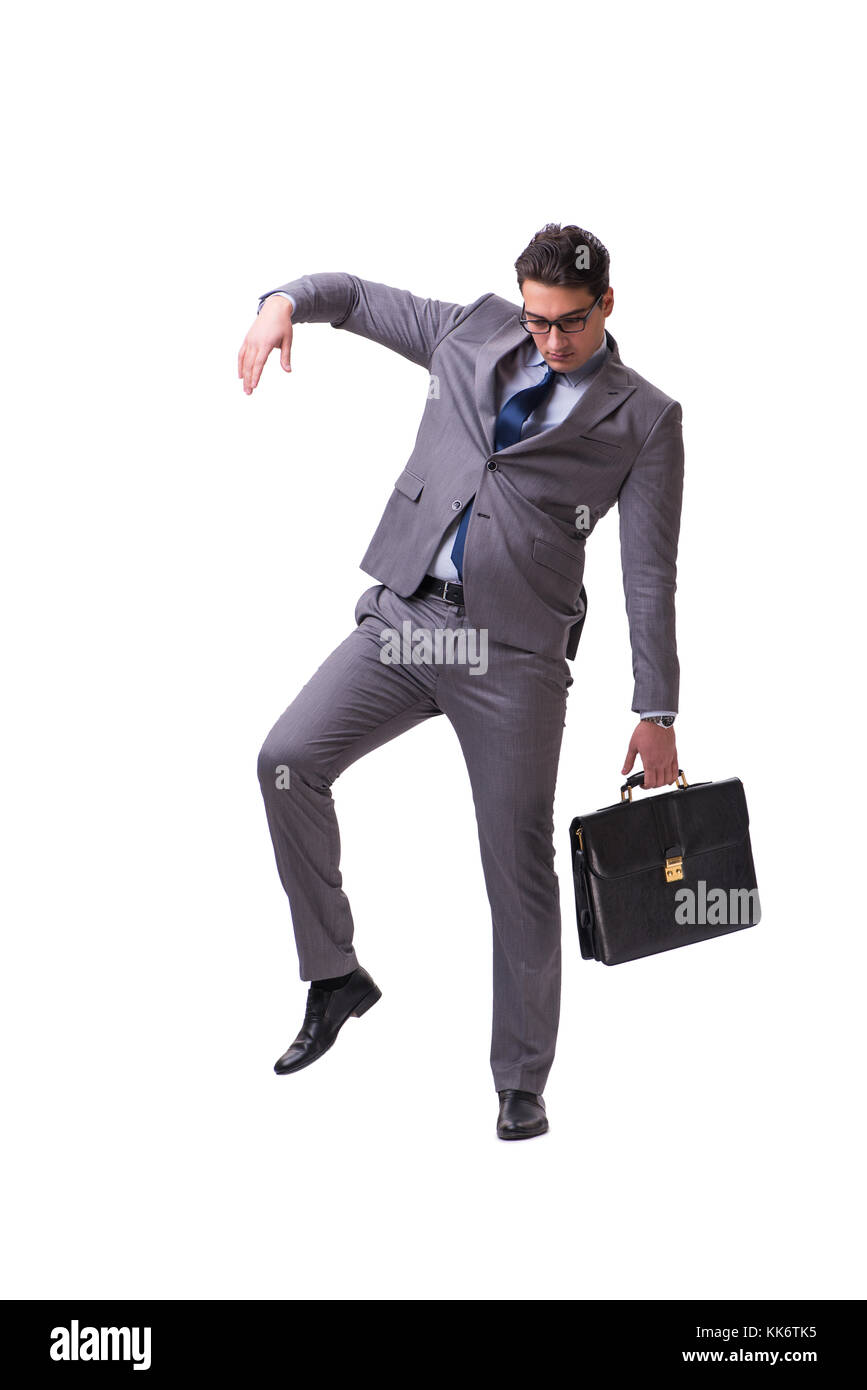 Puppet businessman isolated on white background Stock Photo - Alamy