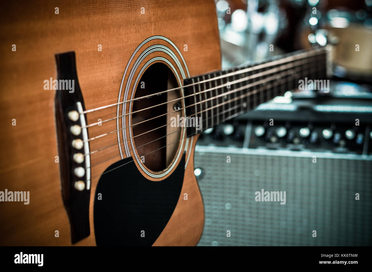 Closeup Guitar on music band background, musical concept Stock Photo ...