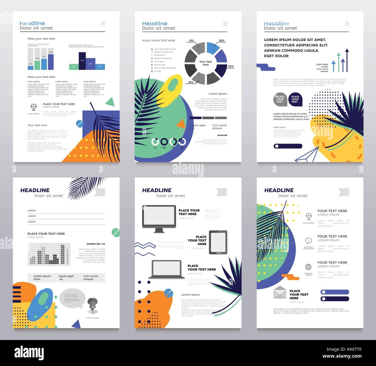 Presentation booklet - set of modern vector abstract templates Stock ...