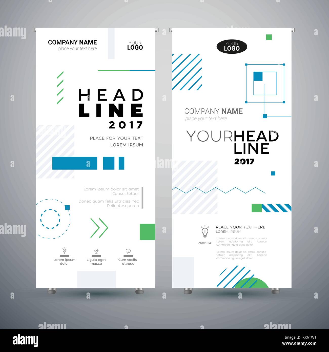 Corporate Banner - set of modern vector template abstract illustrations ...