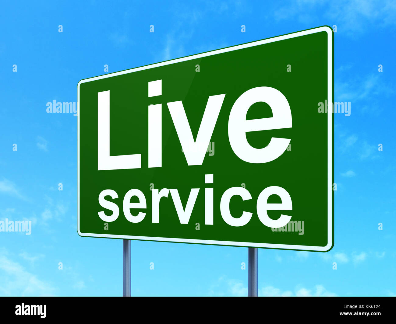 Business concept: Live Service on road sign background Stock Photo - Alamy