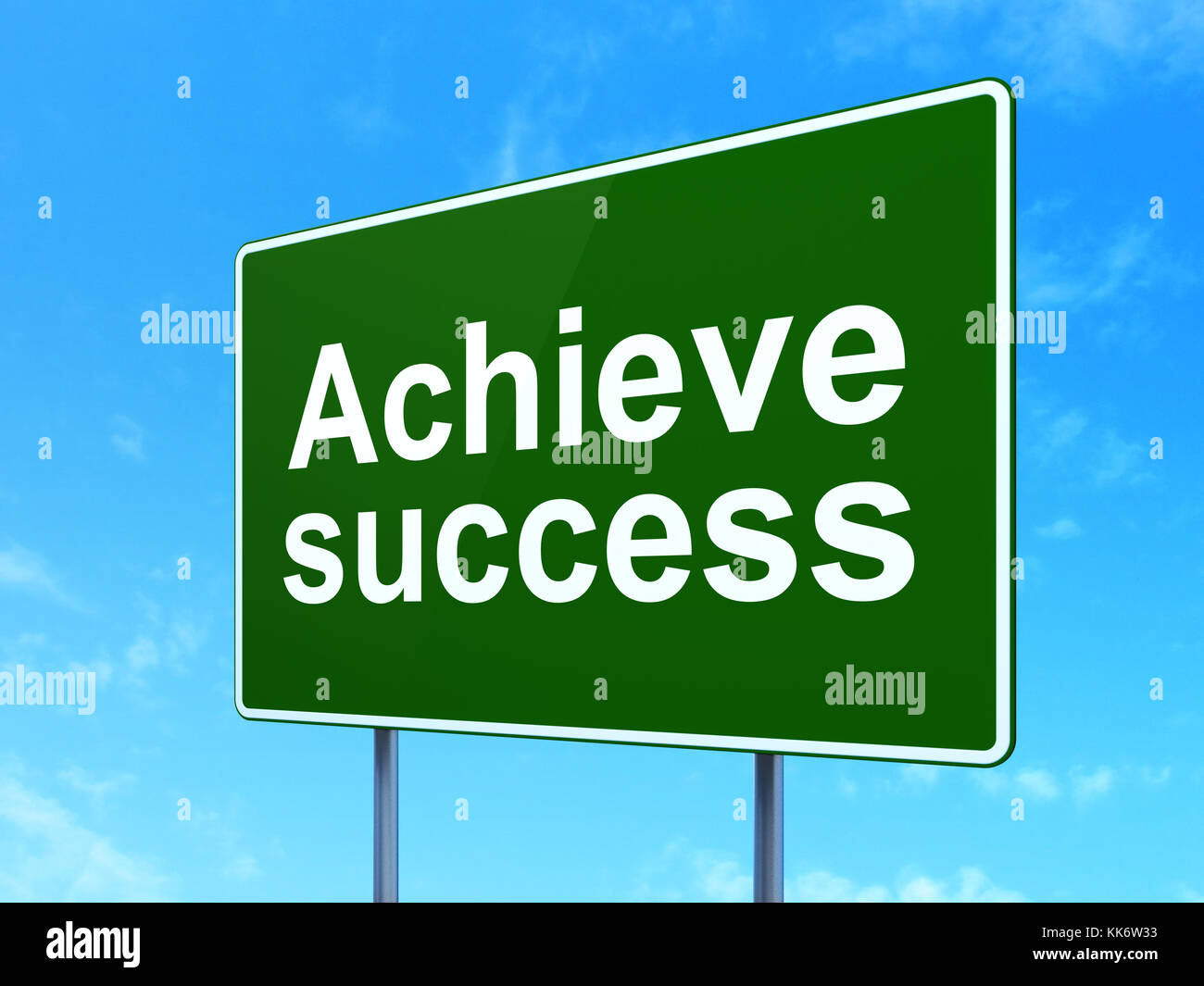 Finance concept: Achieve Success on road sign background Stock Photo ...