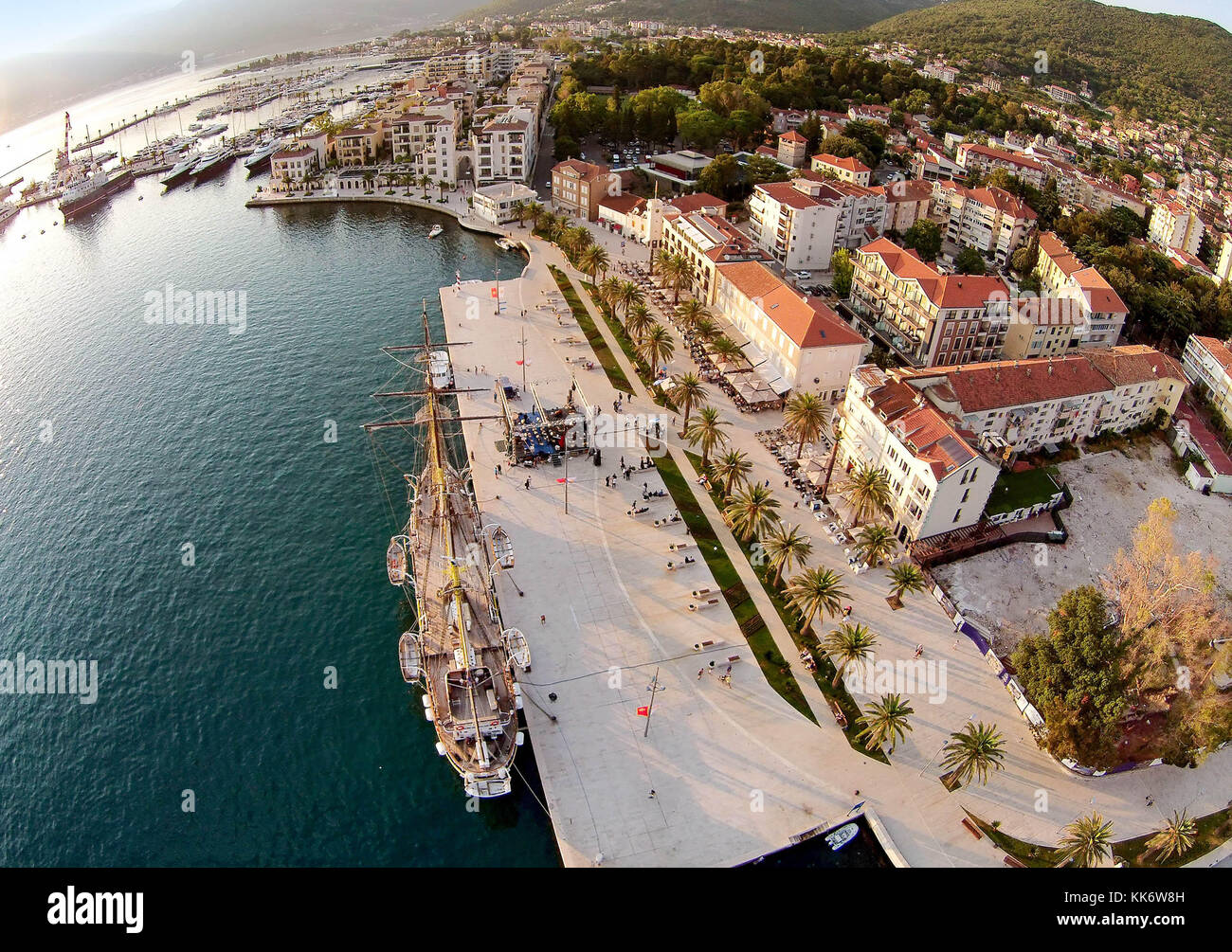 Aerial view of Tivat town and Porto Montenegro Stock Photo - Alamy