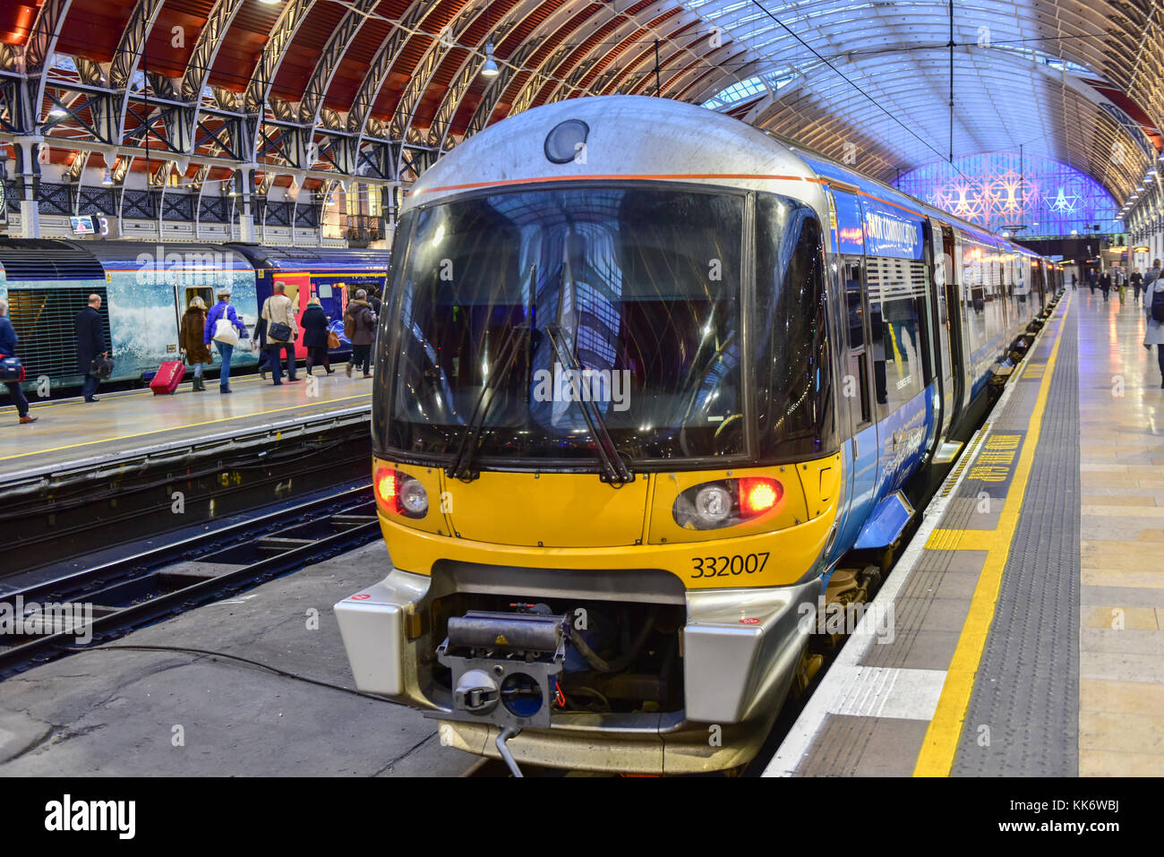 London, UK - November 24, 2016: Heathrow Express Train to Paddington ...
