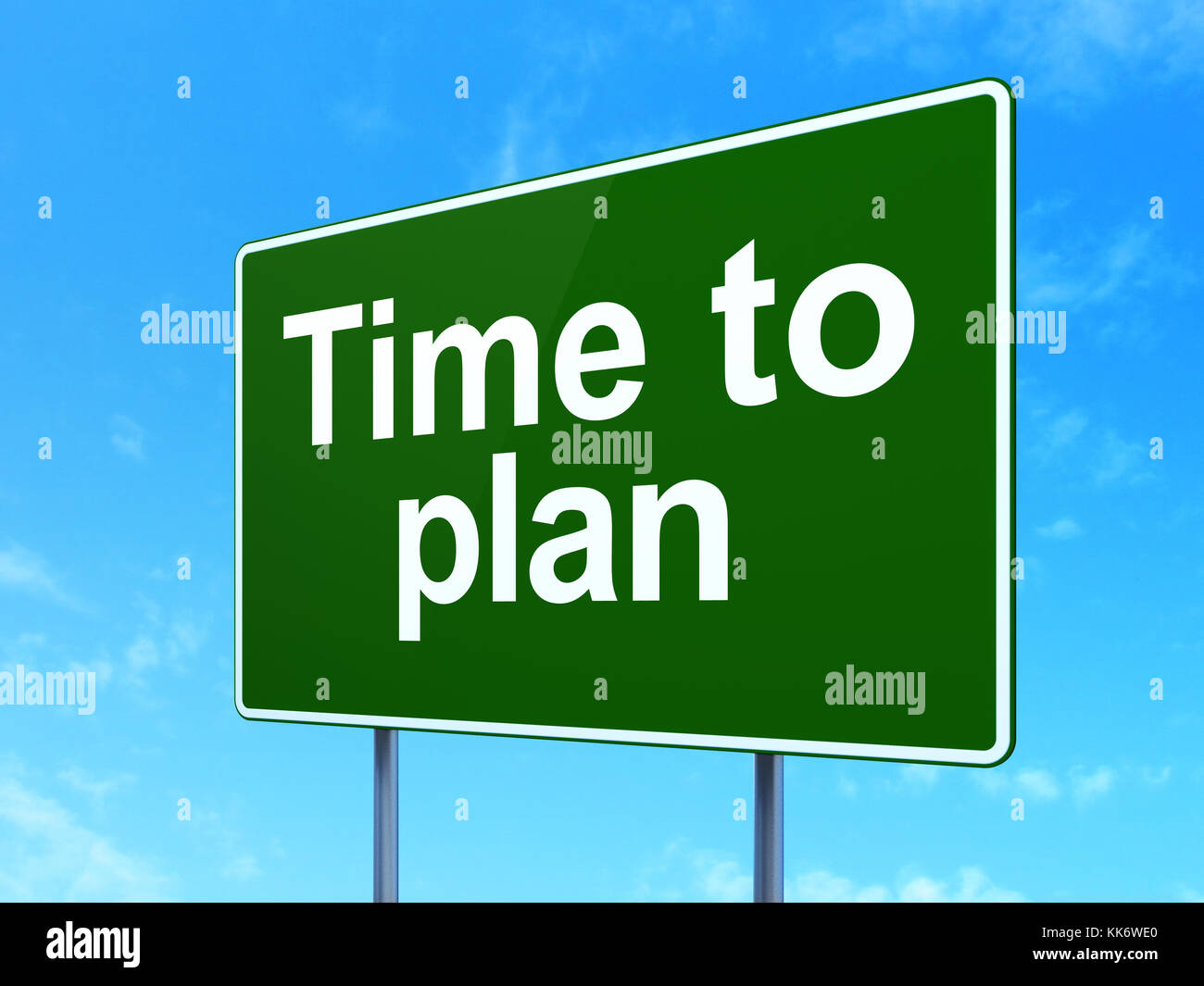 Time concept: Time to Plan on road sign background Stock Photo - Alamy