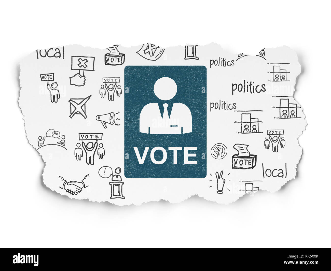 Political concept: Ballot on Torn Paper background Stock Photo - Alamy