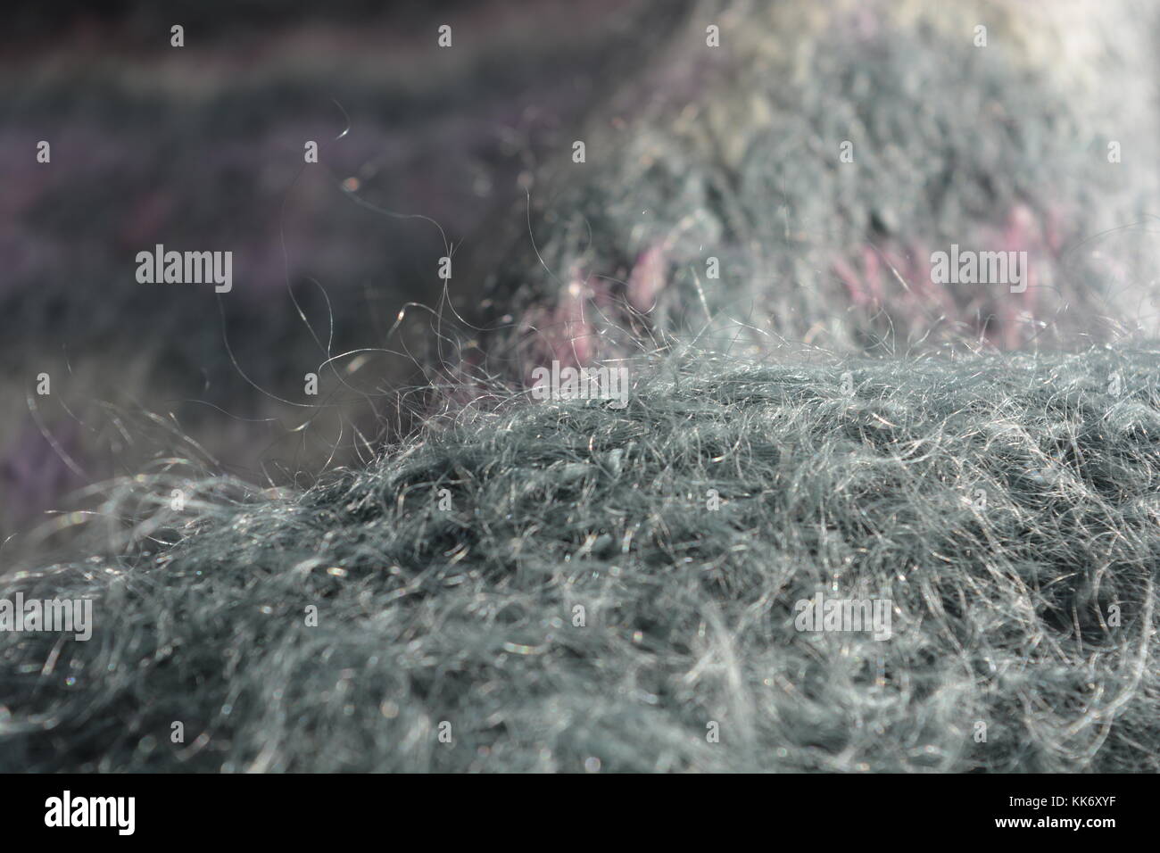 Angora wool hand knitted jumper detail, showing the soft texture of the ...