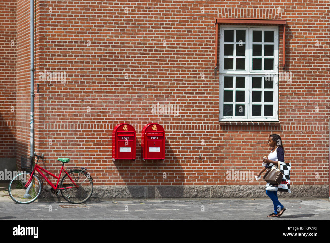 Danish mailbox red postbox hi-res stock photography and images - Alamy