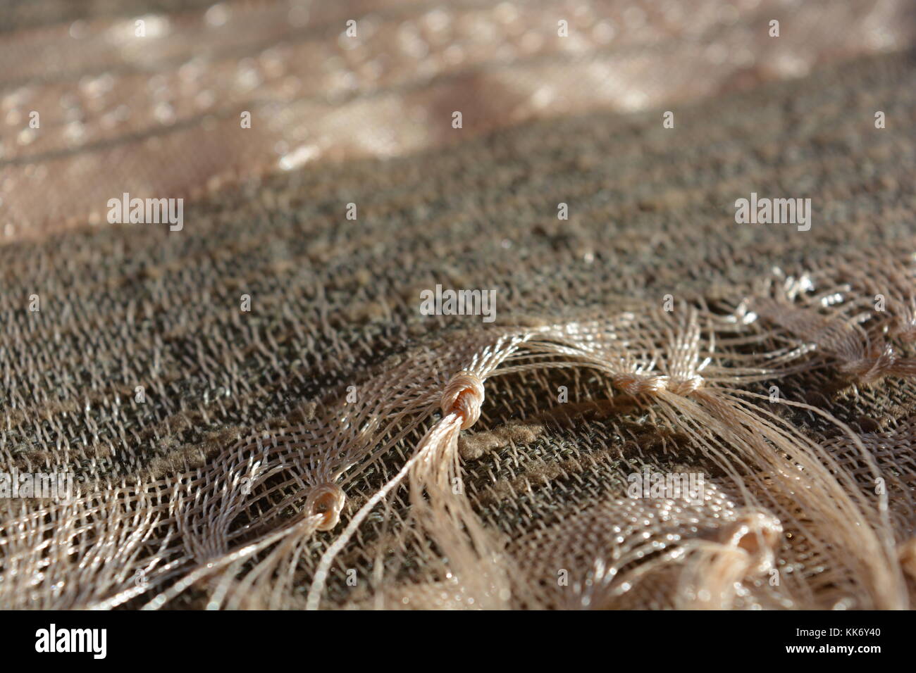 Silk and linen scarf, close-up, showing the texture of the fabric Stock ...