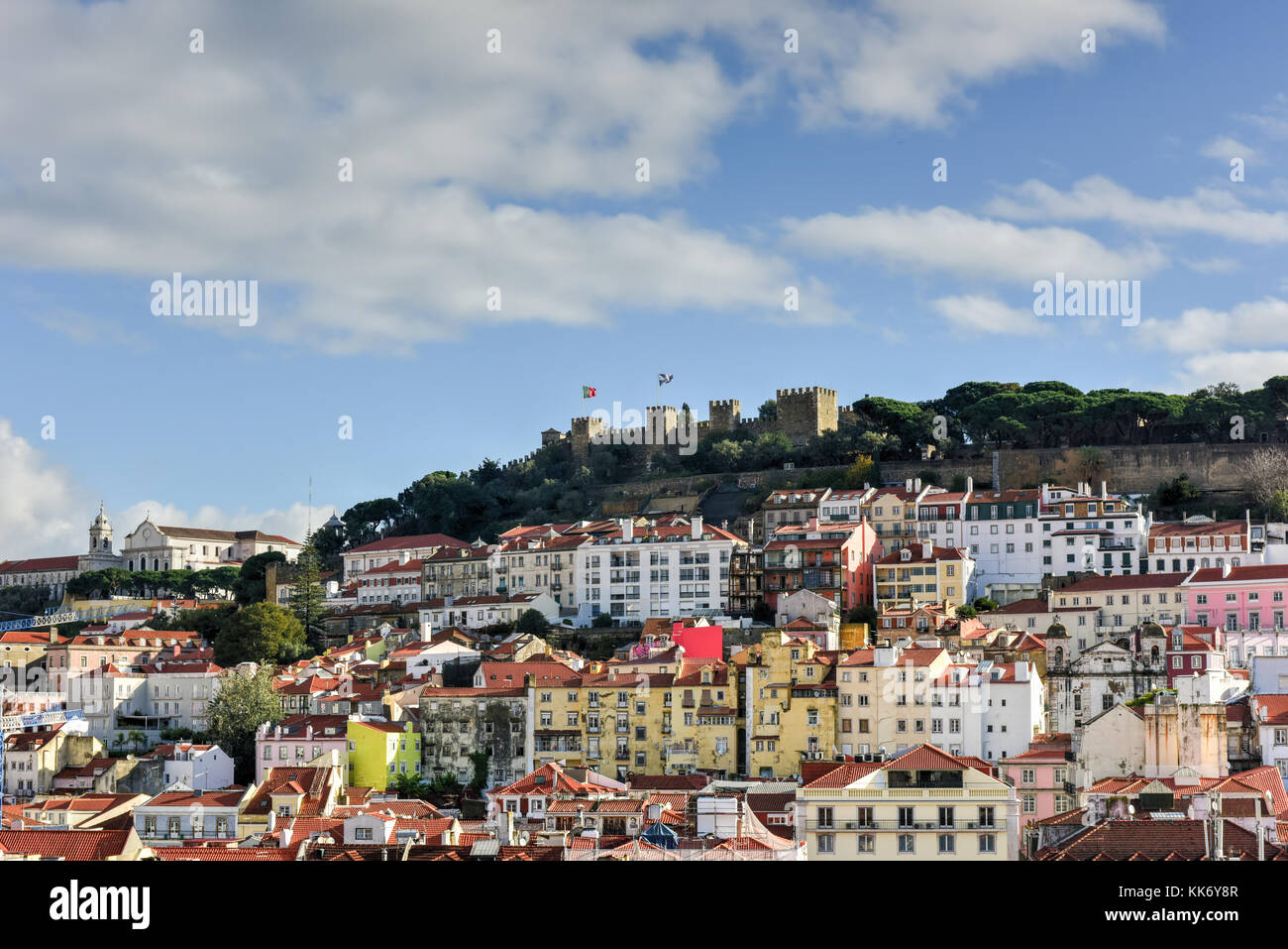Panoramic view of the Lisbon Skyline in Portugal Stock Photo - Alamy