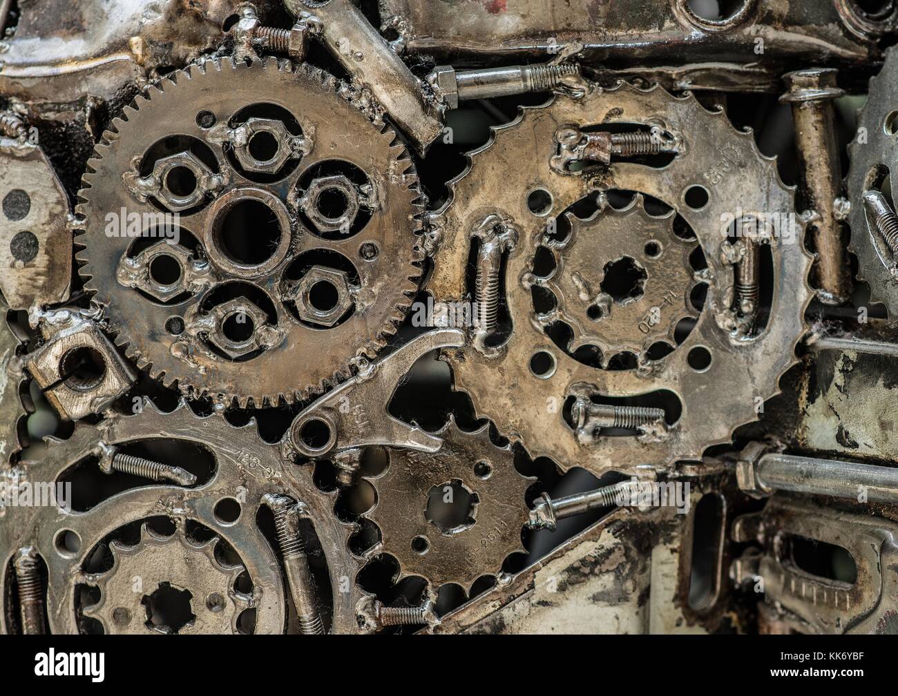 A pile of welded gears. Macro view Stock Photo - Alamy