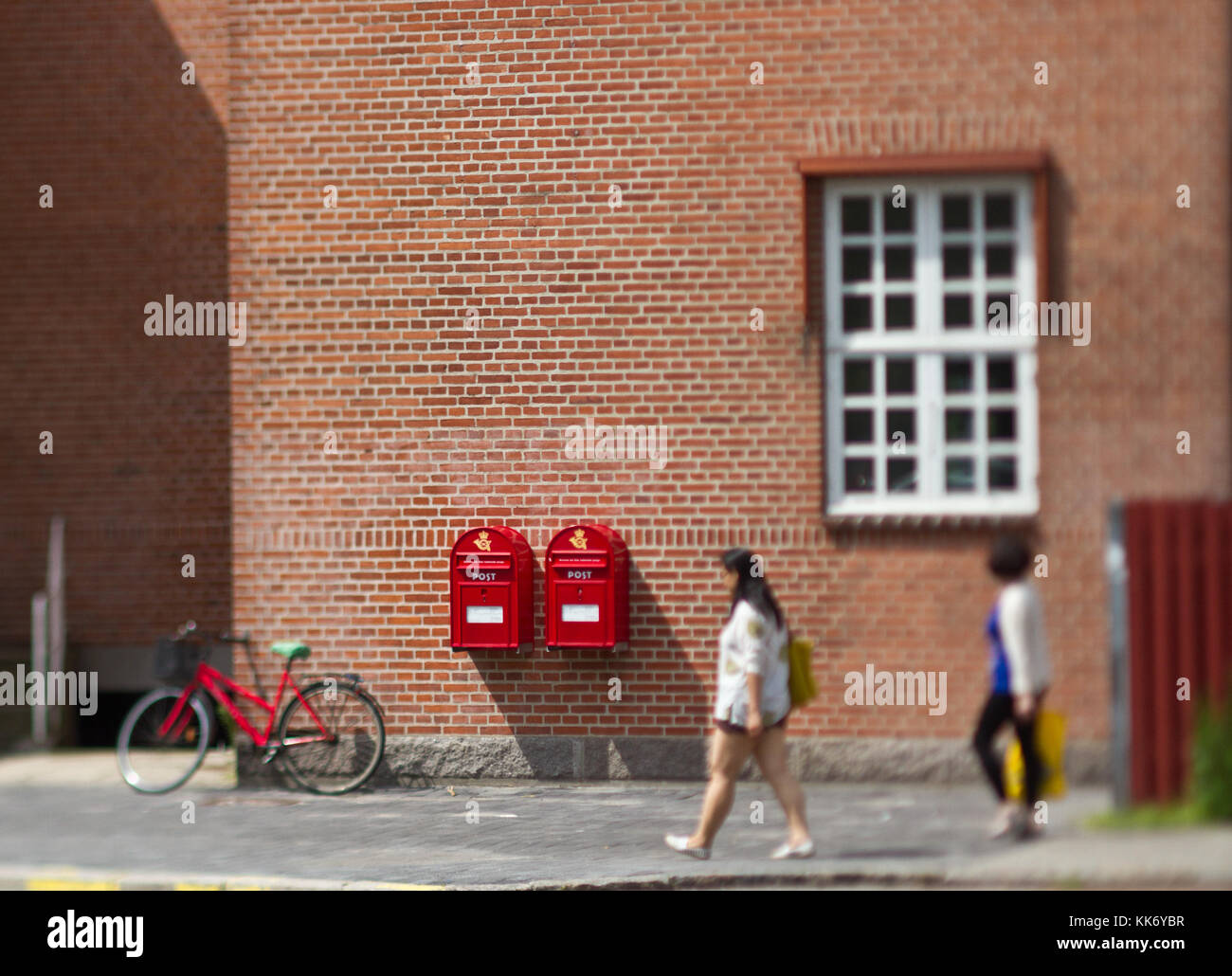 Postboxes in Denmark (holte) (shot with tilt and shift Stock Photo - Alamy