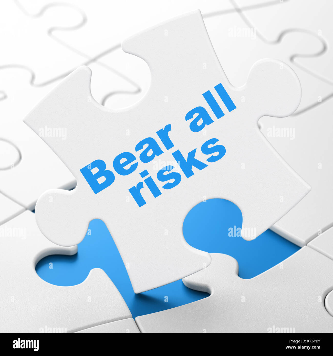 Insurance concept: Bear All Risks on puzzle background Stock Photo - Alamy