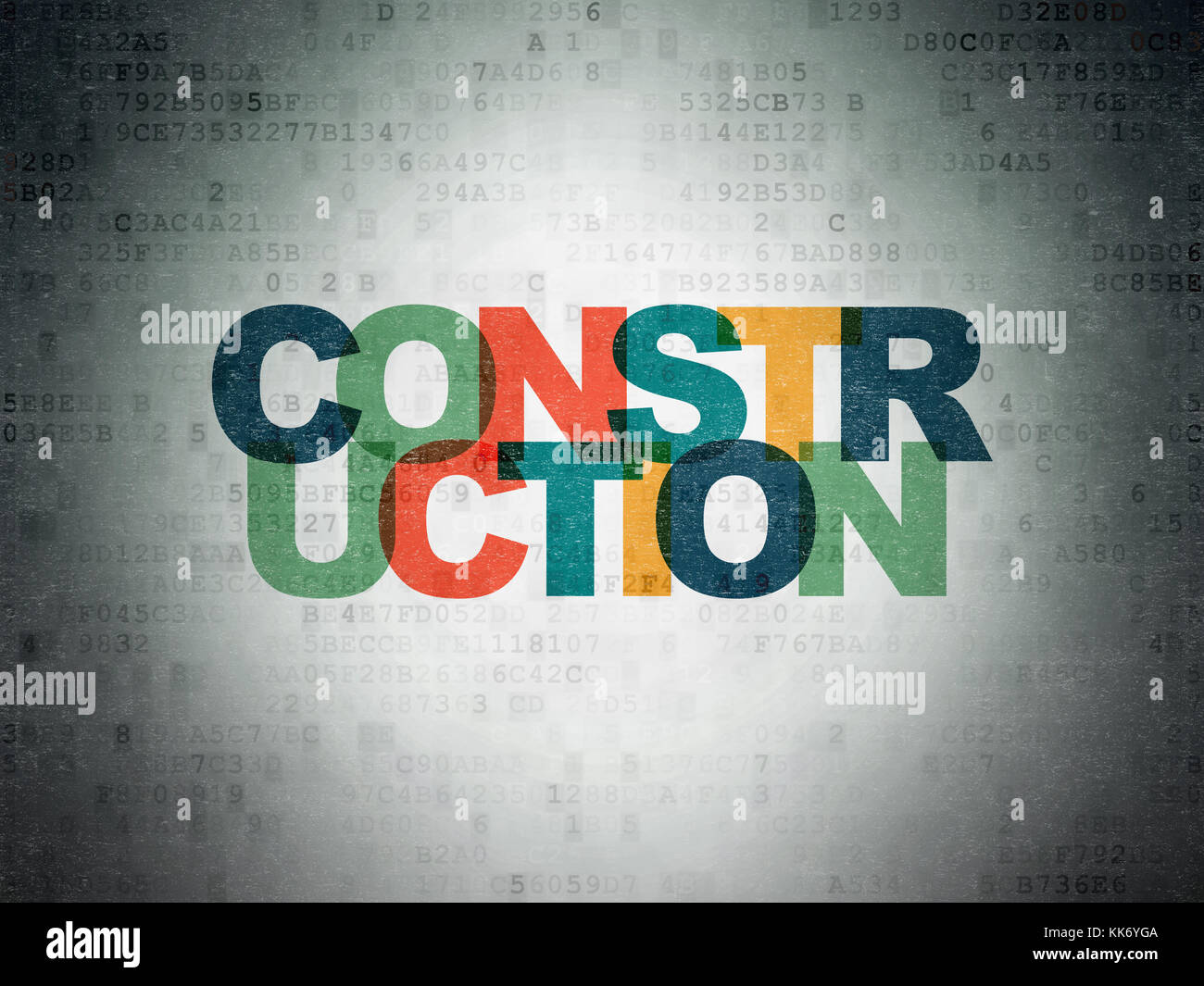 Constructing concept: Construction on Digital Data Paper background ...