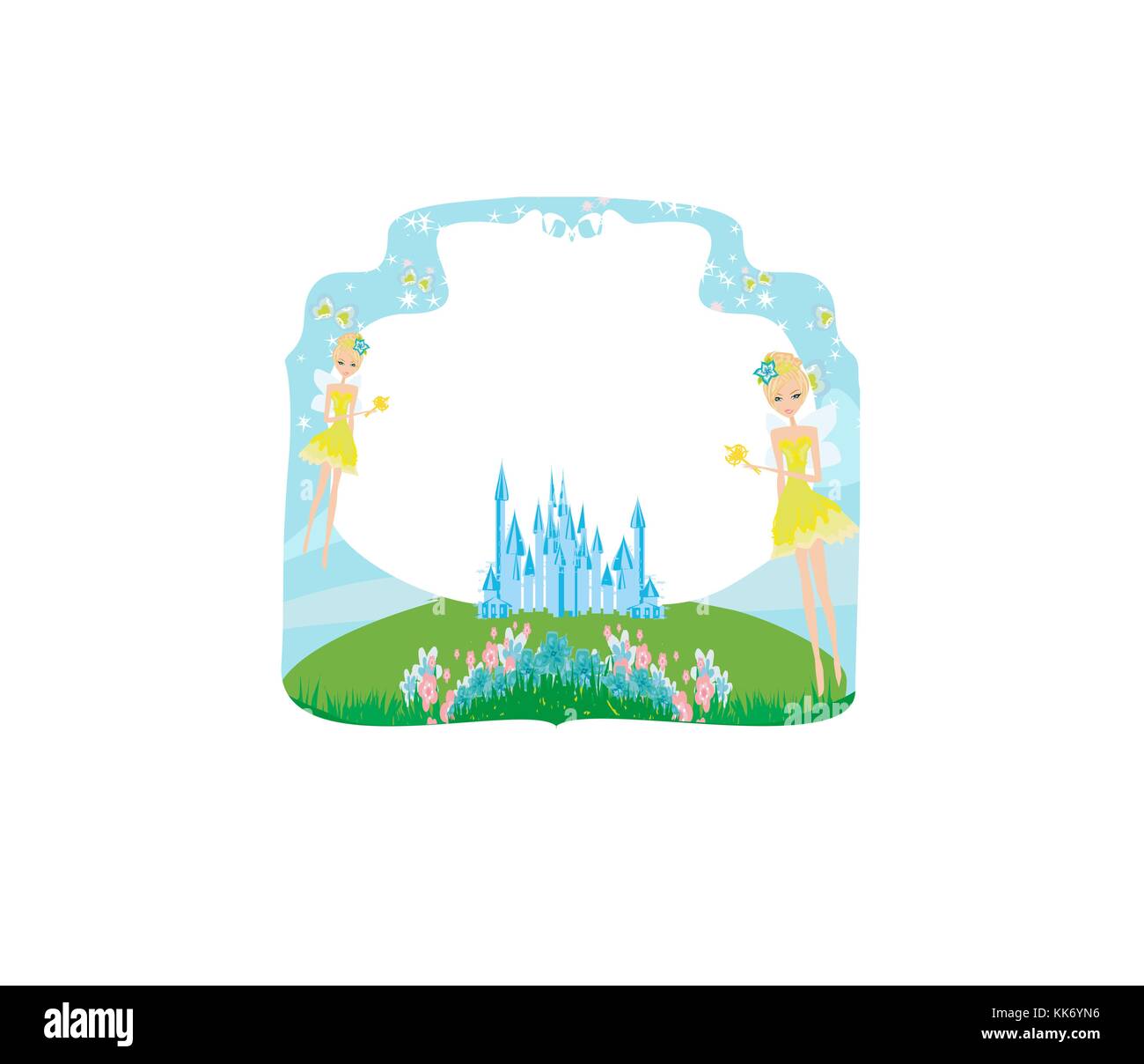 Fairytale frame with little fairies Stock Vector Image & Art - Alamy