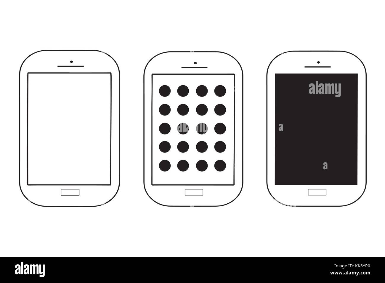 three mobile phones vector set Stock Vector Image & Art - Alamy