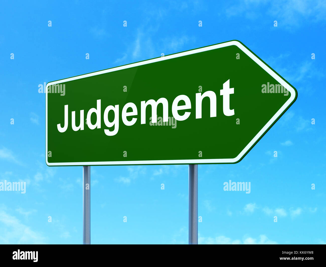 Law concept: Judgement on road sign background Stock Photo - Alamy