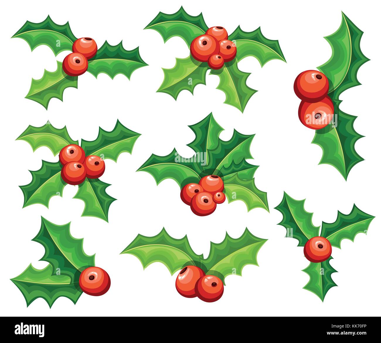 Leaves mistletoe vector vectors Cut Out Stock Images & Pictures - Alamy