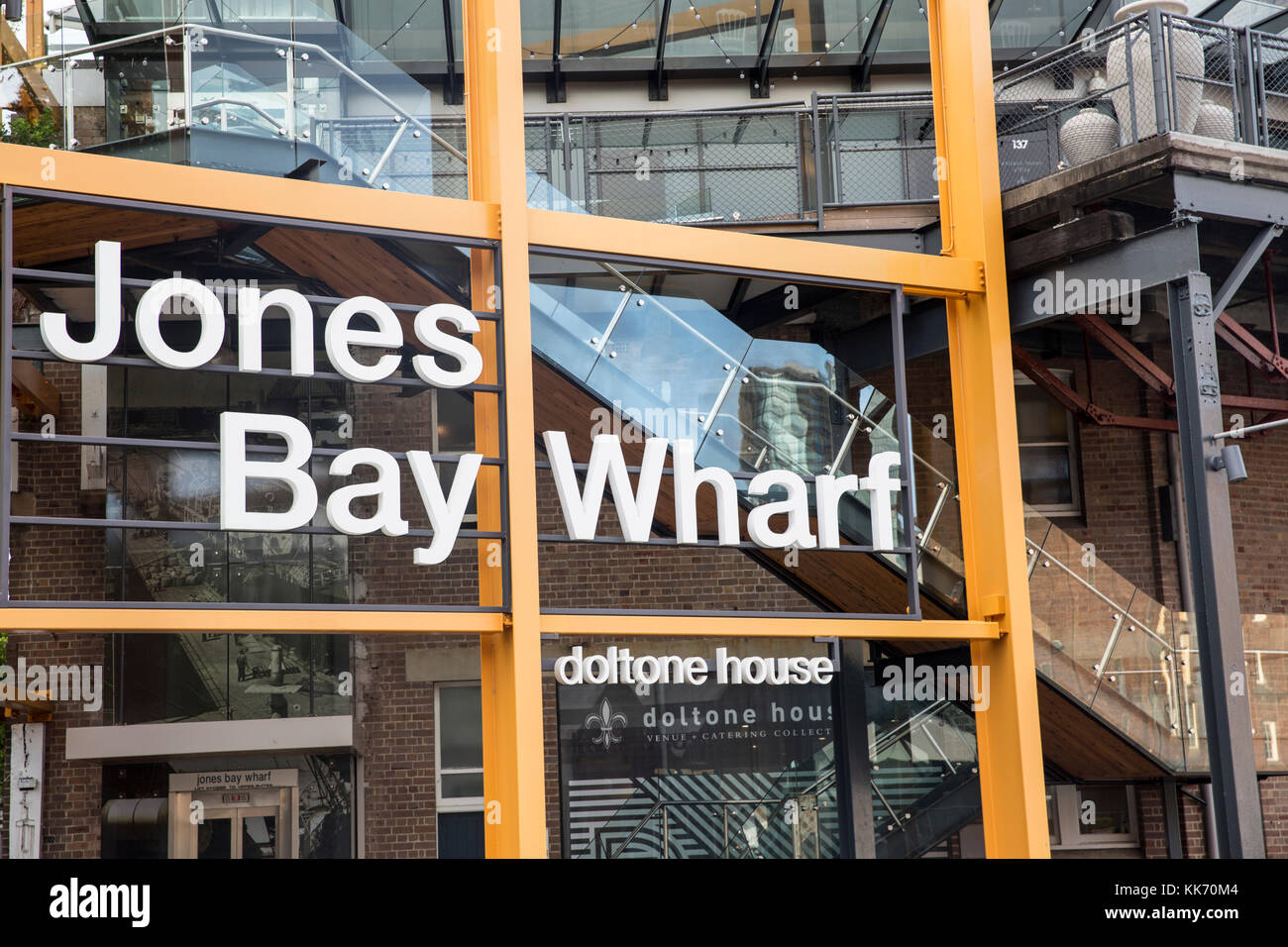 Jones Bay wharf in Pyrmont a suburb of Sydney city centre, the wharf is ...