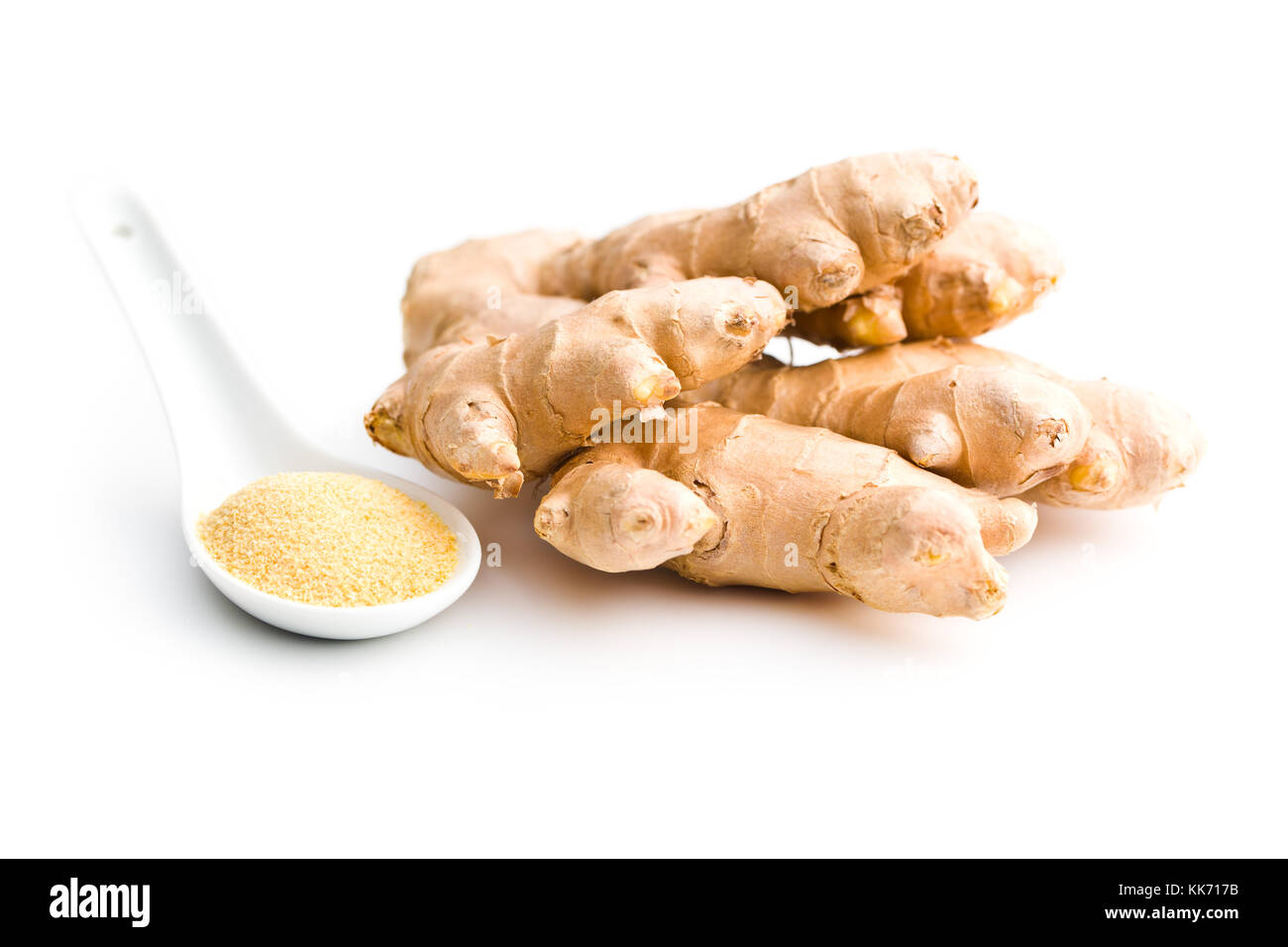 Dried and fresh ginger root isolated on white background Stock Photo ...