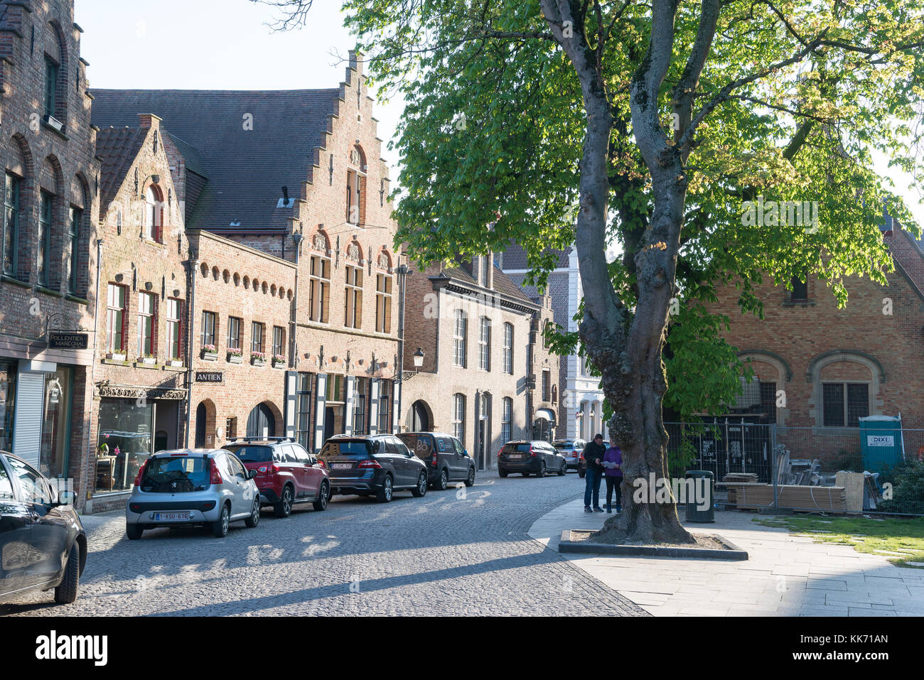 Bruges, Belgium - April 15, 2017: Street view of the Historic Centre of ...