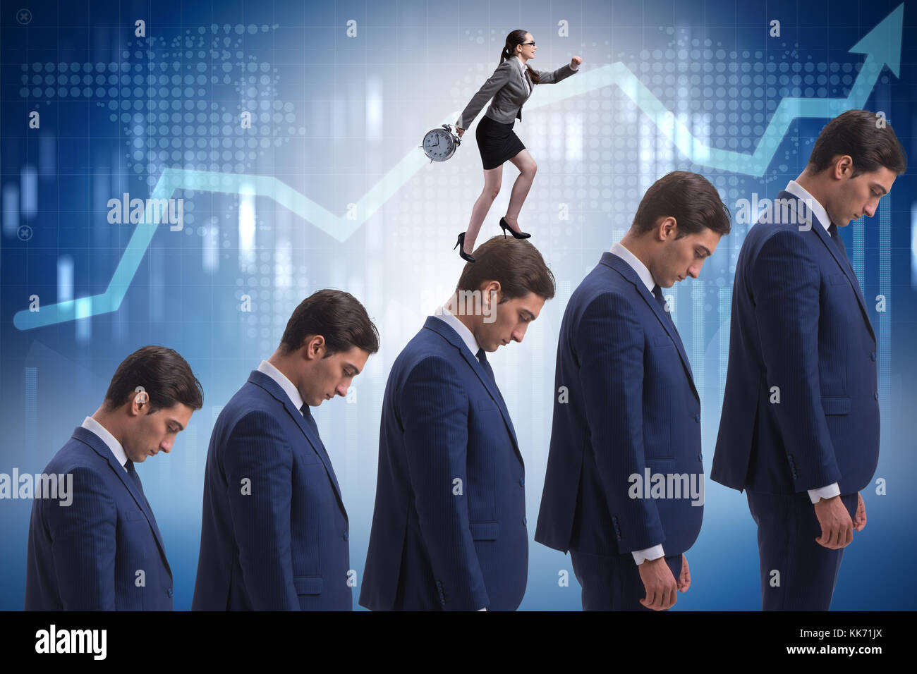 Business people climbing career ladder in business concept Stock Photo ...
