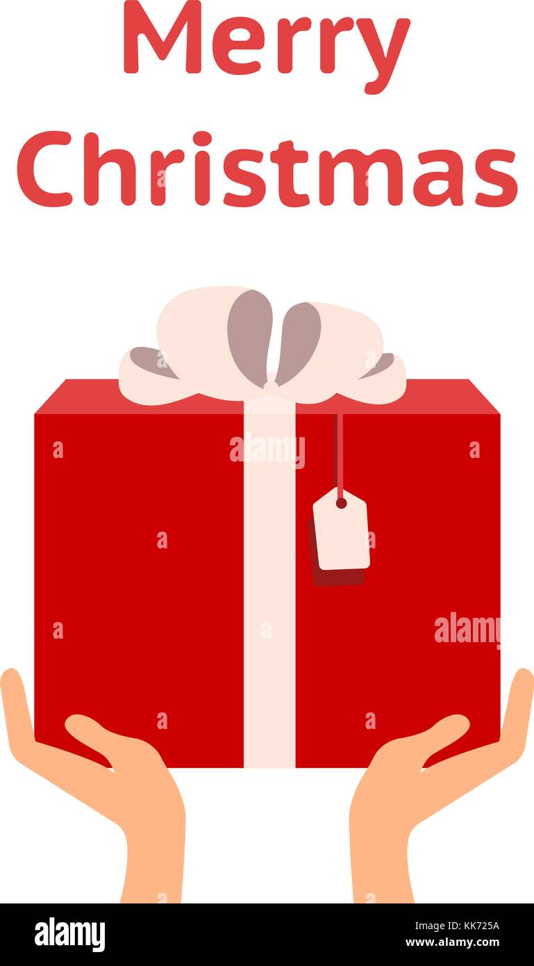 Giving a gift. Vector. Christmas illustration Stock Vector Image & Art ...