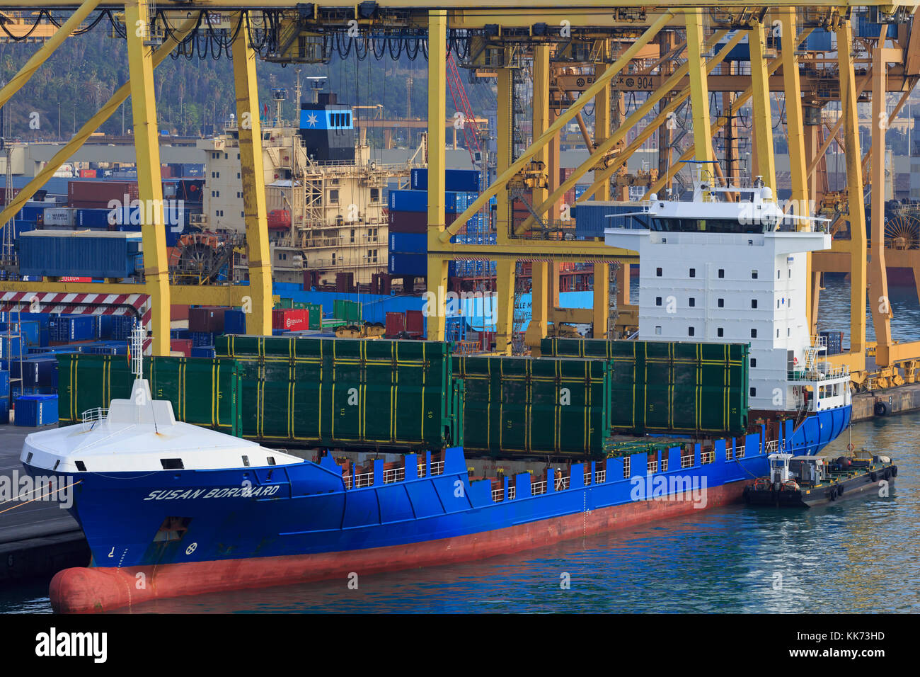 Cargo Ship, Port of Barcelona, Catalonia, Spain, Europe Stock Photo - Alamy