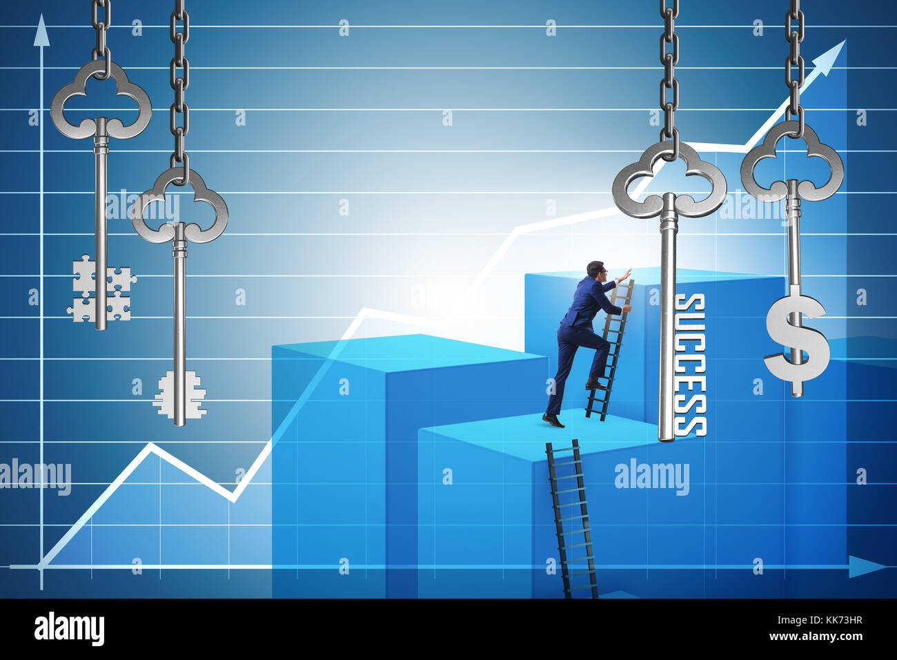 Businessman in key to financial success concept Stock Photo - Alamy